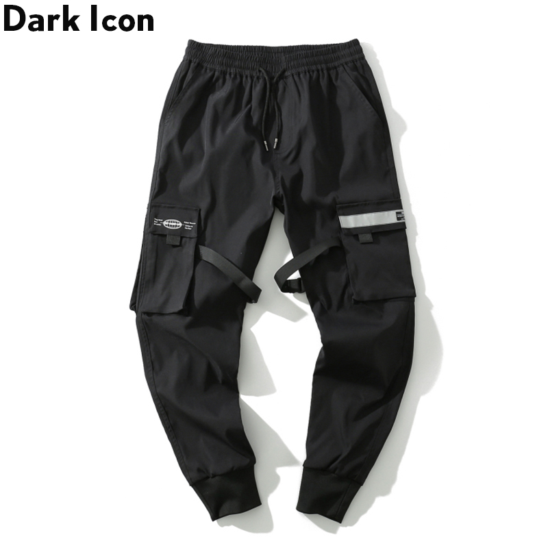 Dark Icoon Zijzakken Lint Hip Hop Broek Mannen Ela... – Grandado