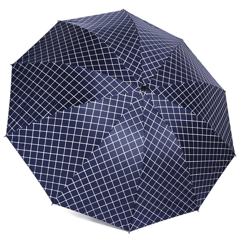Big 10 Ribs Umbrella Plaid Men Women Umbrellas Thr... – Grandado