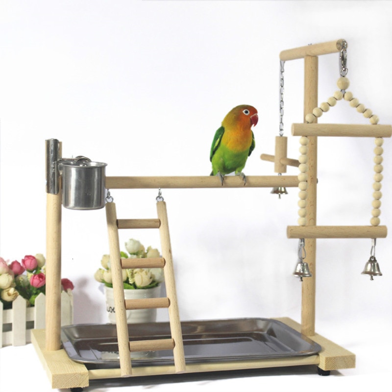 Parrots Plays tand Perch with Ladder feeder Toys B... – Grandado