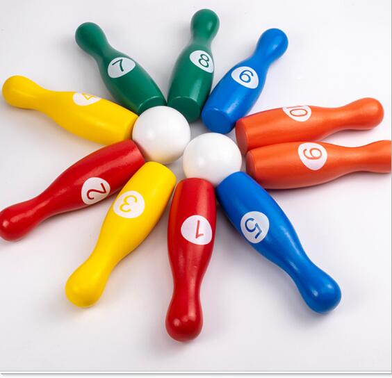 suzakoo one set wooden bowling pins and balls figu... – Grandado