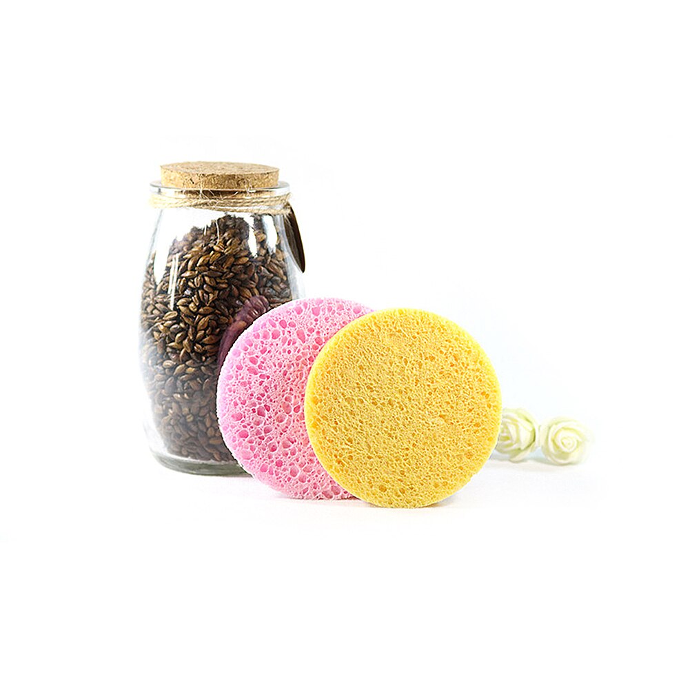 2Pcs Ellipse/Circle Wash Puff Natural Wood Pulp Se... – Vicedeal