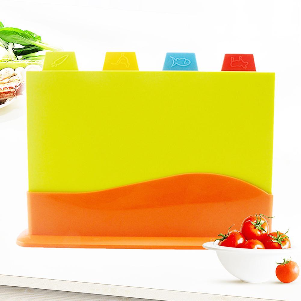4Pcs Colour Coded Chopping Board Set Kitchen Non-s... – Grandado