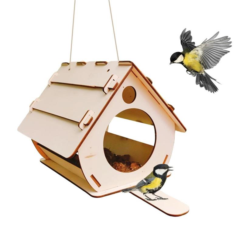 Wooden Bird Feeder House DIY Assembly Wild Bird Fe... – Vicedeal