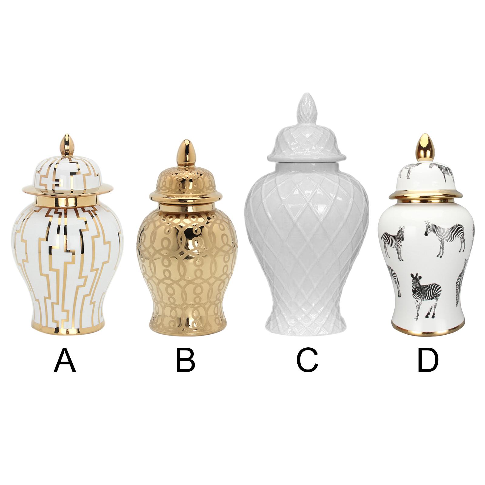 Modern Ceramic Ginger Jar with Lid Porcelain Stora... – Grandado