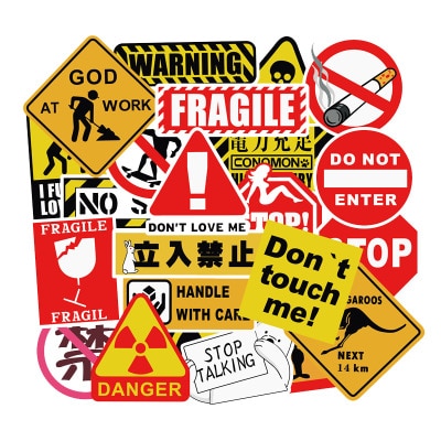 10 PCS Warning Stickers Danger Banning Signs Remin... – Grandado