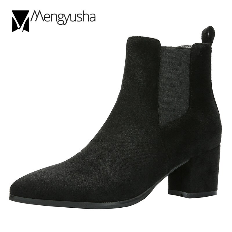 Botines elásticos de terciopelo para mujer, botas ... – Vicedeal