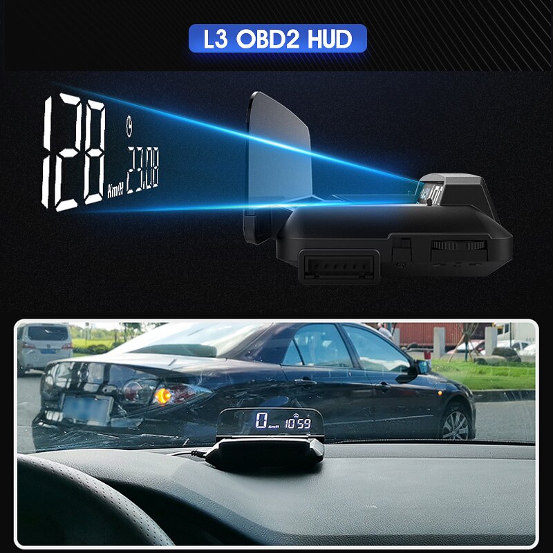 HUD L3 Head-up Display GPS Speedometer Car Windscr... – Grandado