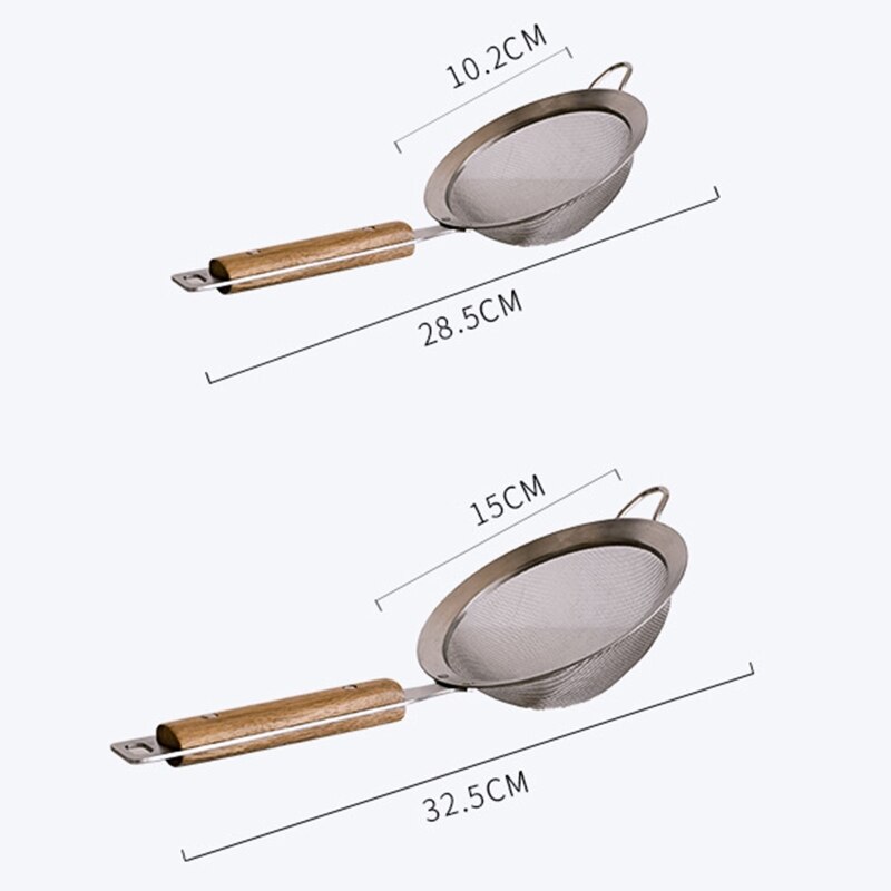 2022 Rvs Fijne Zeef Vet Skimmer Lepel Met Houten H... – Grandado