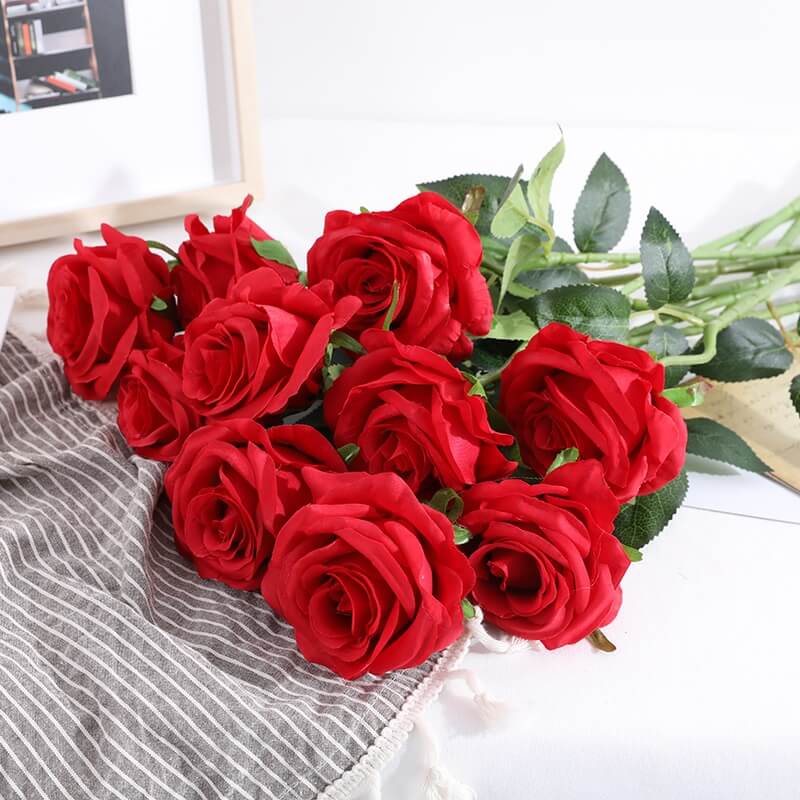 1 Pc Rode Rozen Tak Zijde Kunstbloemen Wit Roze Pa... – Grandado