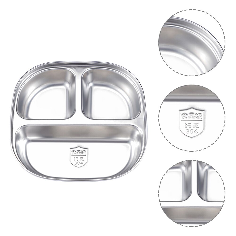 Stainless Steel Divided Plate Student Food Storage... – Vicedeal