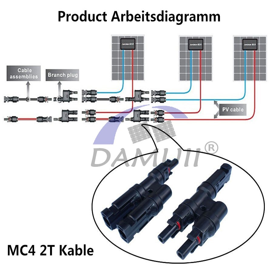 DAMUII Solar Power Connector 1 Pair 2T Branch Conn... – Vicedeal