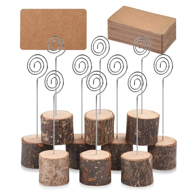 10Pcs Premium Hout Plaats Kaarthouders Met Swirl D... – Grandado