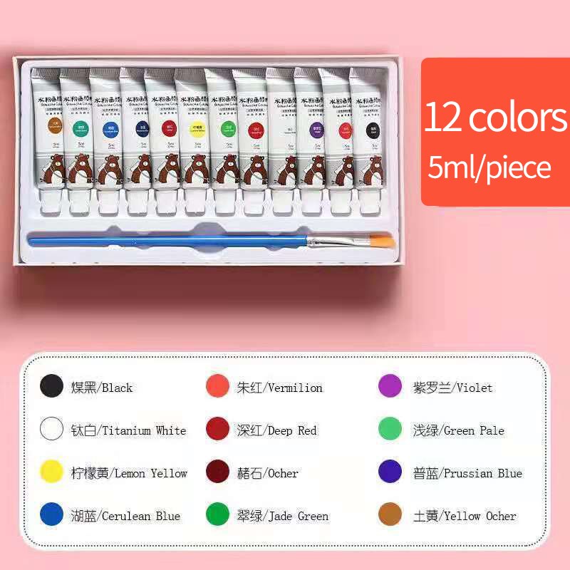 Gouache paint set for beginners 24/12 color studen... – Grandado