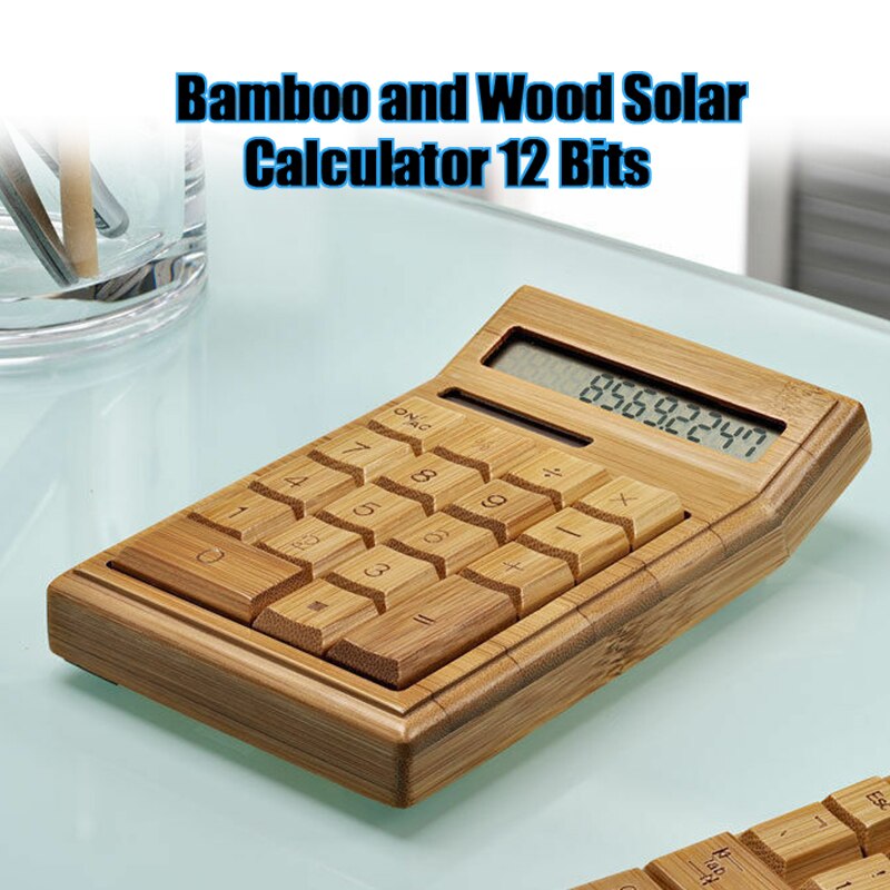 Unctional Desktop Calculator Solar Power Bamboo Ca... – Vicedeal