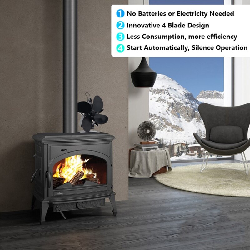 Ster Kerst 4 Blades Warmte Aangedreven Kachel Vent... – Grandado