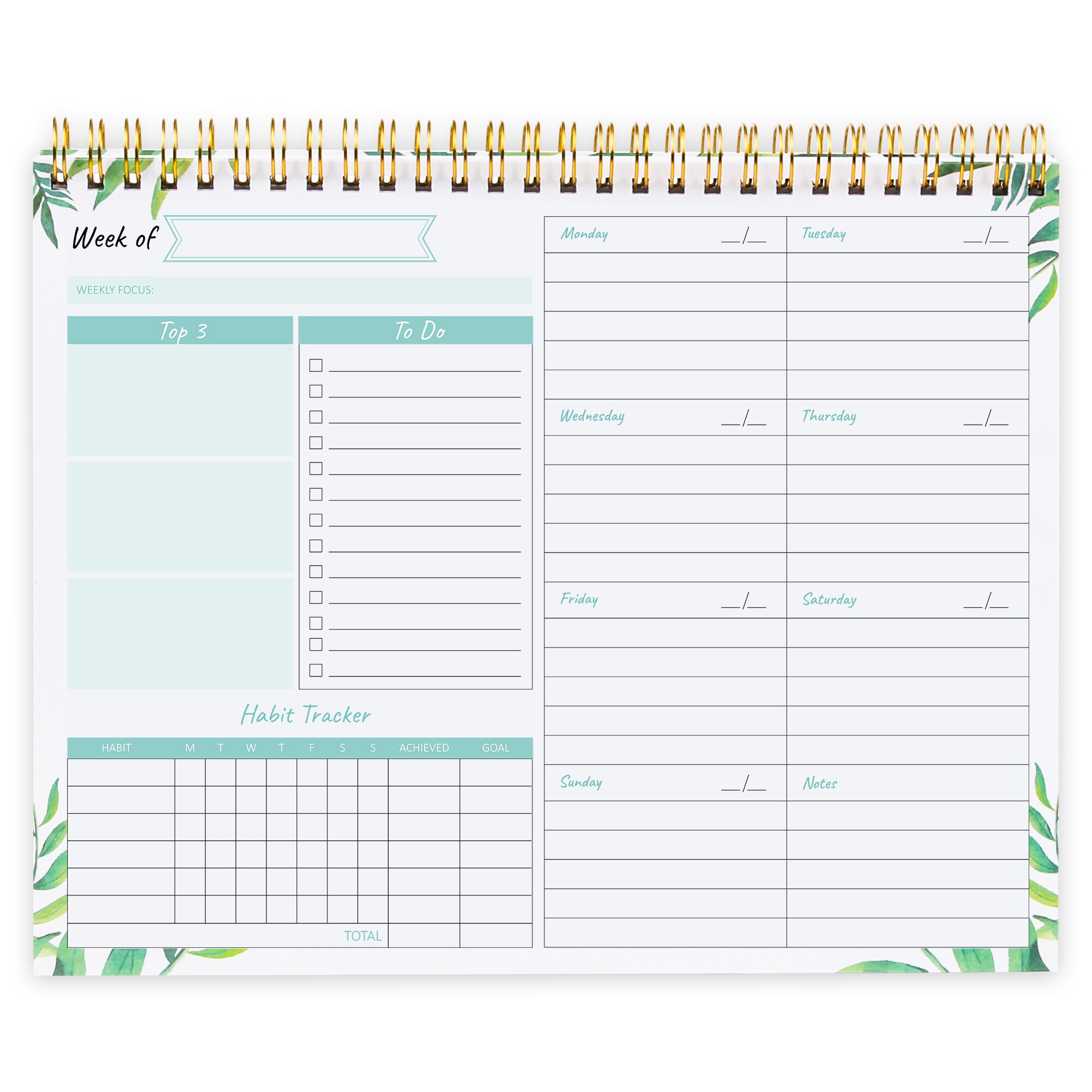 Weekly Planner Notebook Undated Daily Schedule Age... – Grandado