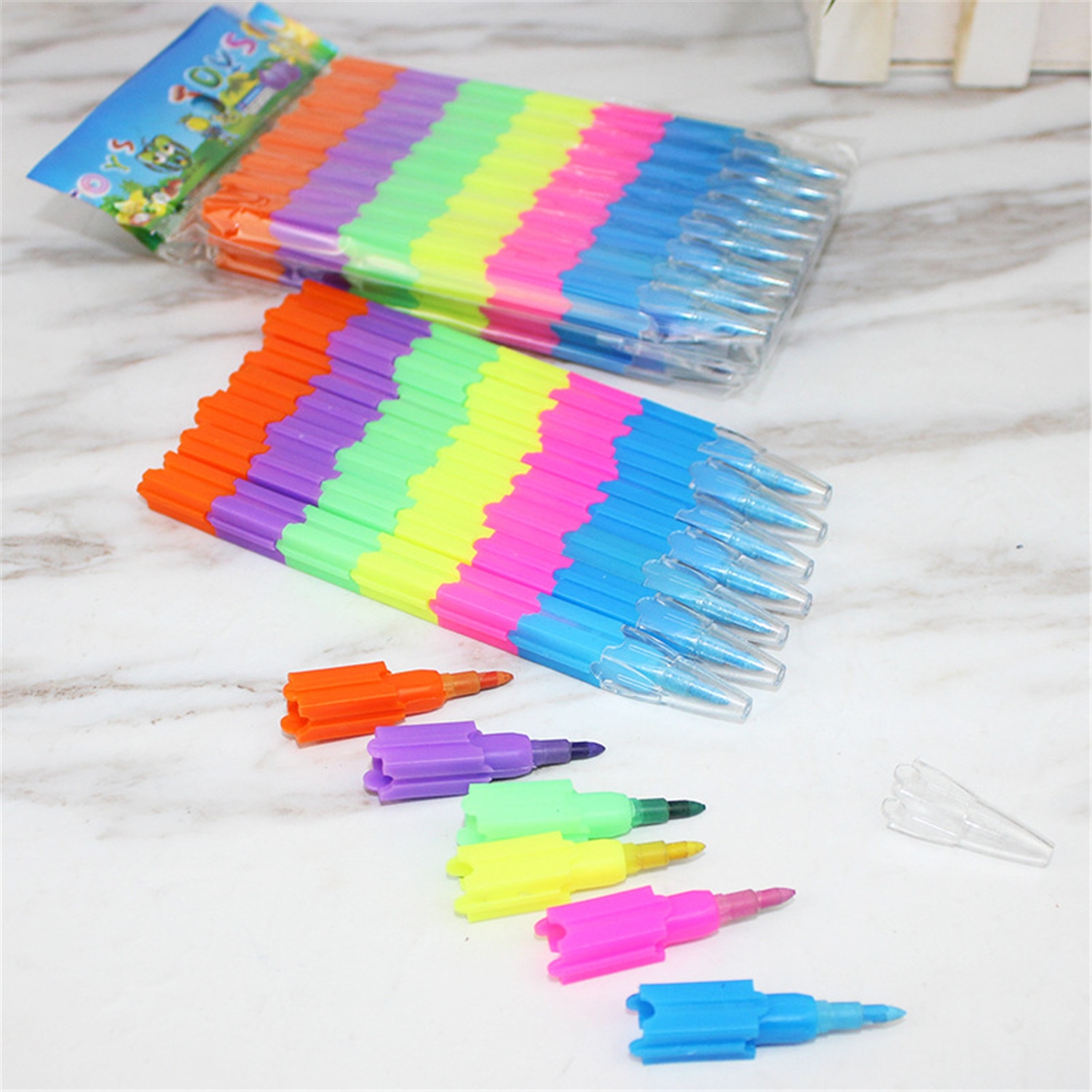 Pen 6 colors Replaceable Crayons Oil student Color... – Grandado