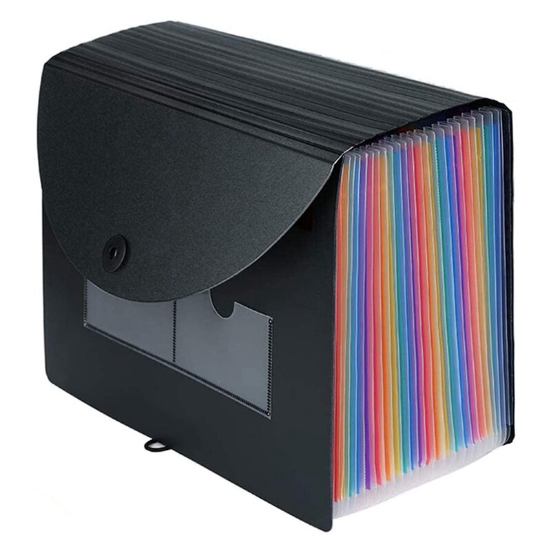 Expanding File Folder 24 Pockets Portable Rainbow ... – Grandado