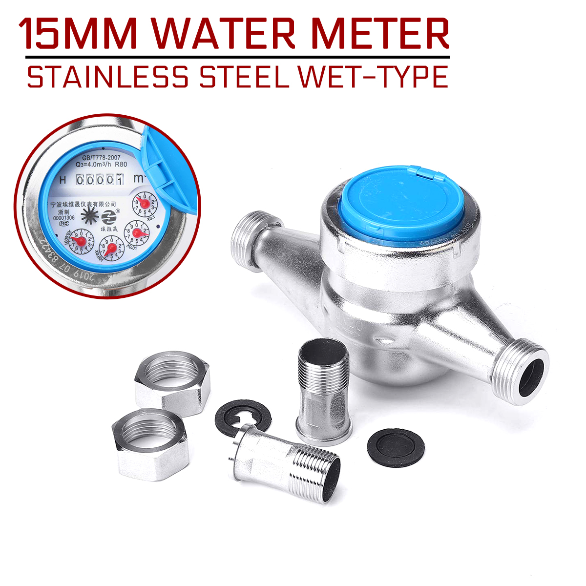 15mm Water Meter Stainless Steel Wet-type Cold Wat... – Grandado