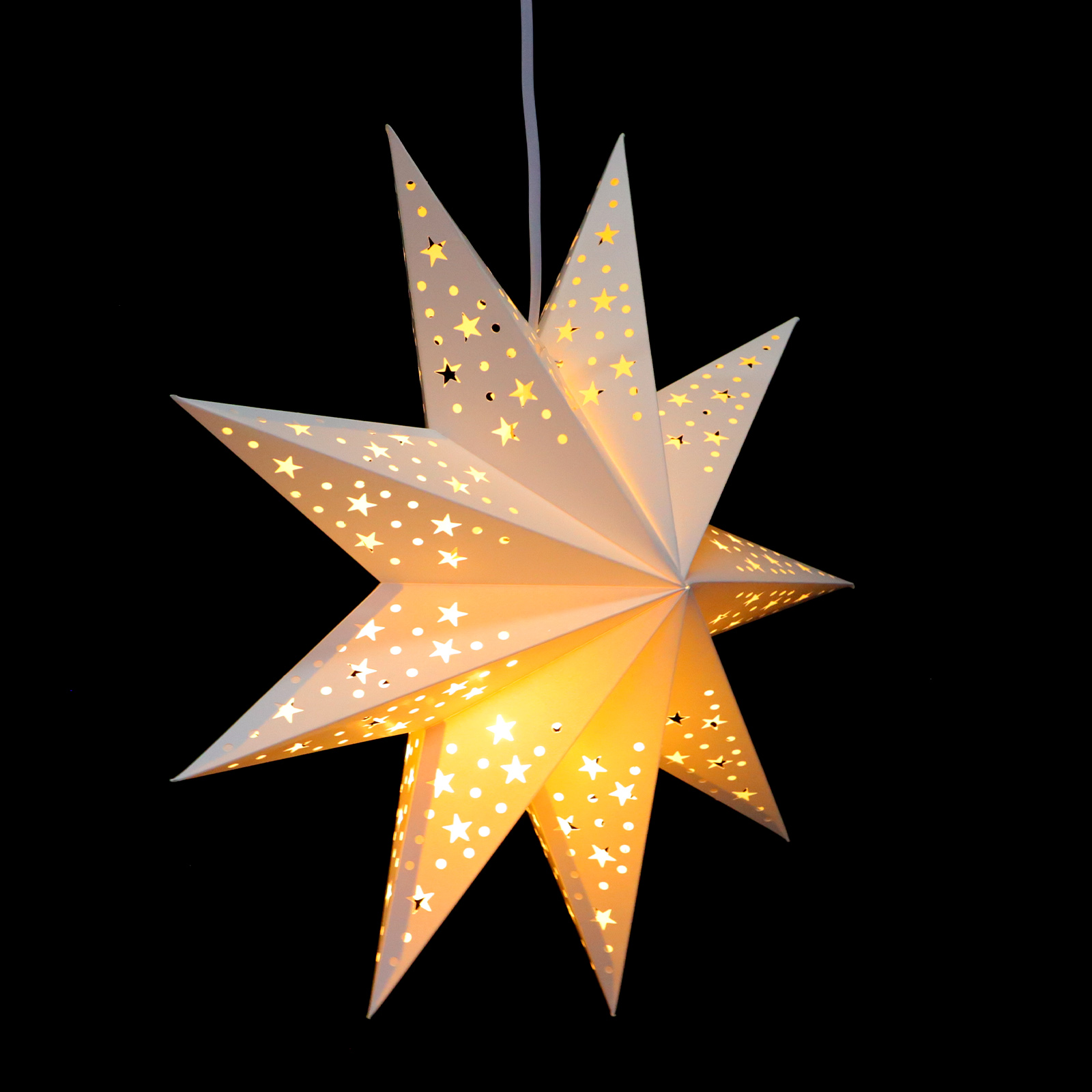 Kerst Papier Hollow Out Star Opknoping Lamp Venste... – Grandado