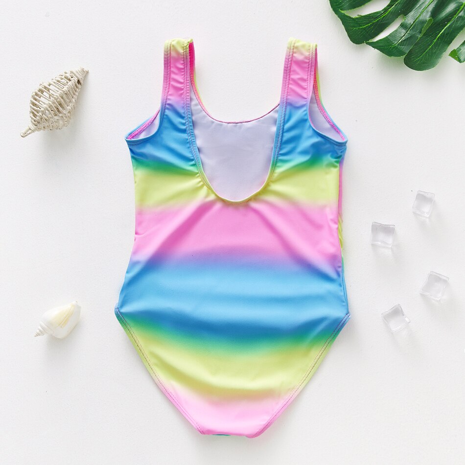 2-11years Swimsuit For Girls Rainbow One Piece Mer... – Grandado