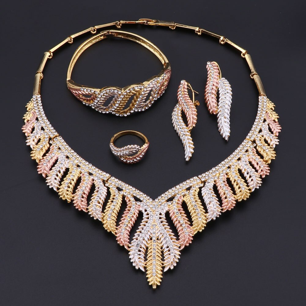Dubai Gold Color Necklace Earrings Set Brand Niger... – Vicedeal