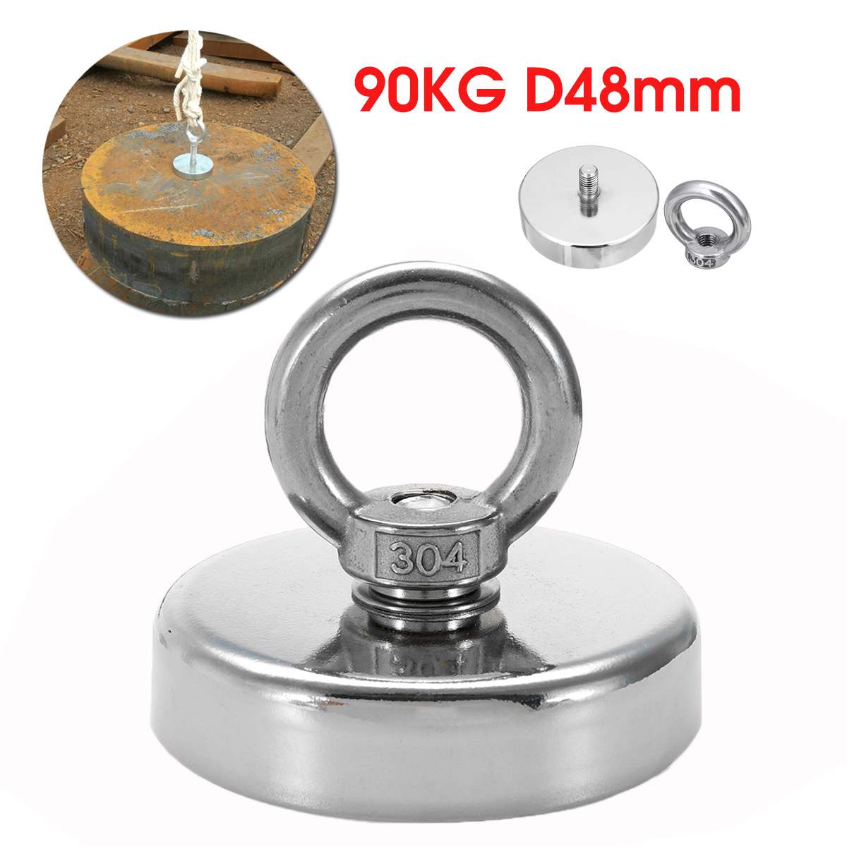 D48mm Starke Leistungsfähige Neodym Magnet Haken S... – Vicedeal