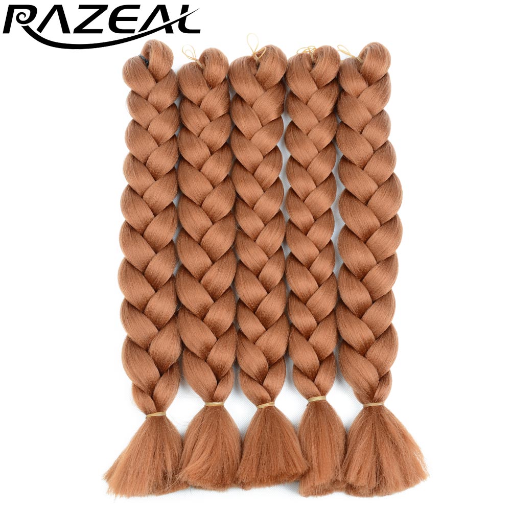 Razeal 24" 5Pcs/Lot pure color Synthetic Braiding ... – Grandado