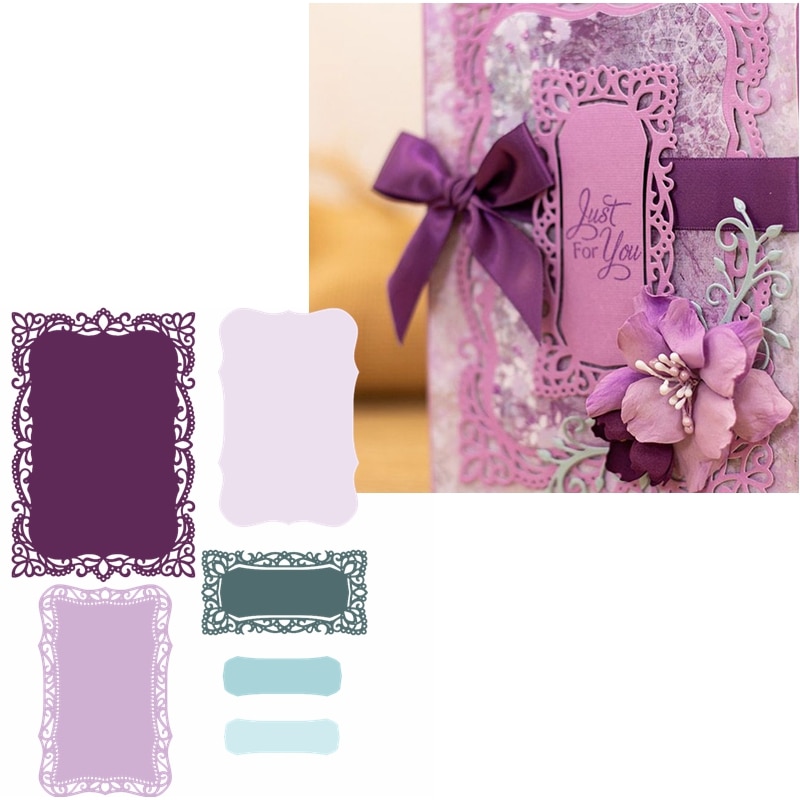 Vintage Rectangle Frame Metal Cutting Dies Hollowe... – Grandado