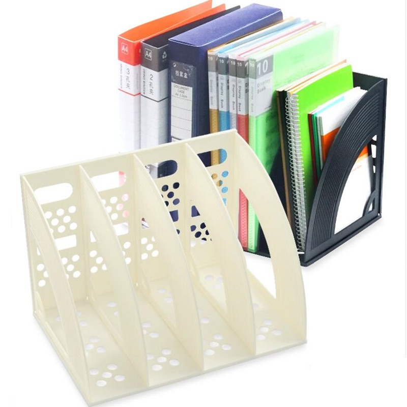 3/4 Sections Document Rack Plastic Bookshelf Book ... – Vicedeal