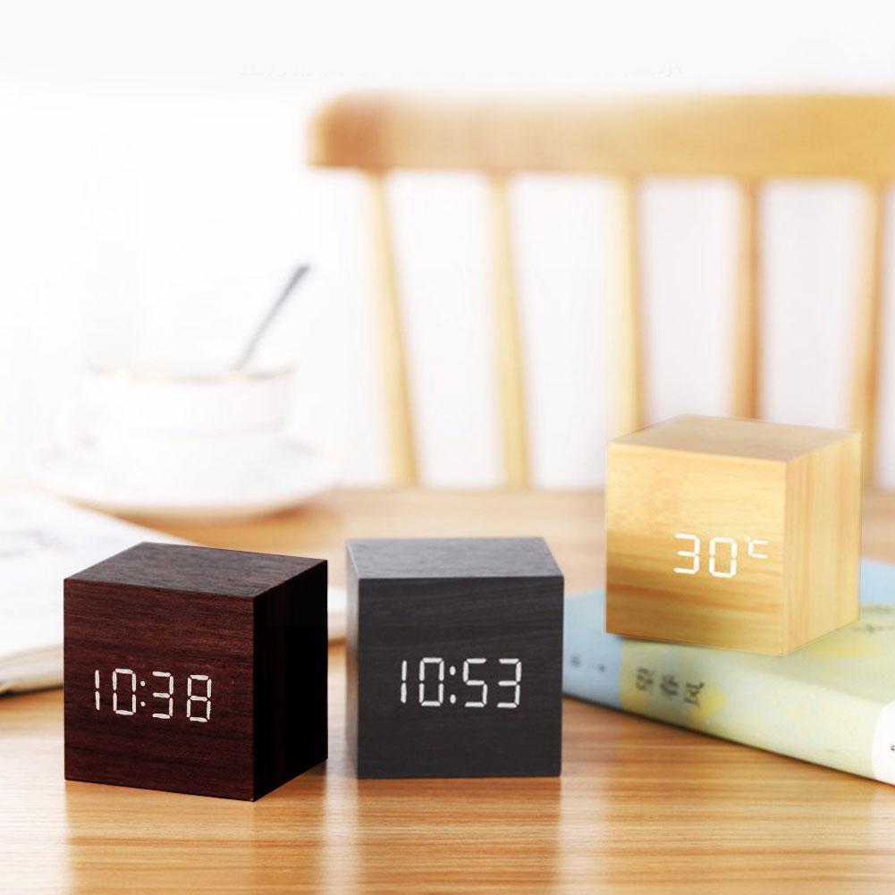 Qualified Digital Wooden Led Alarm Clock Wood Retr... – Grandado