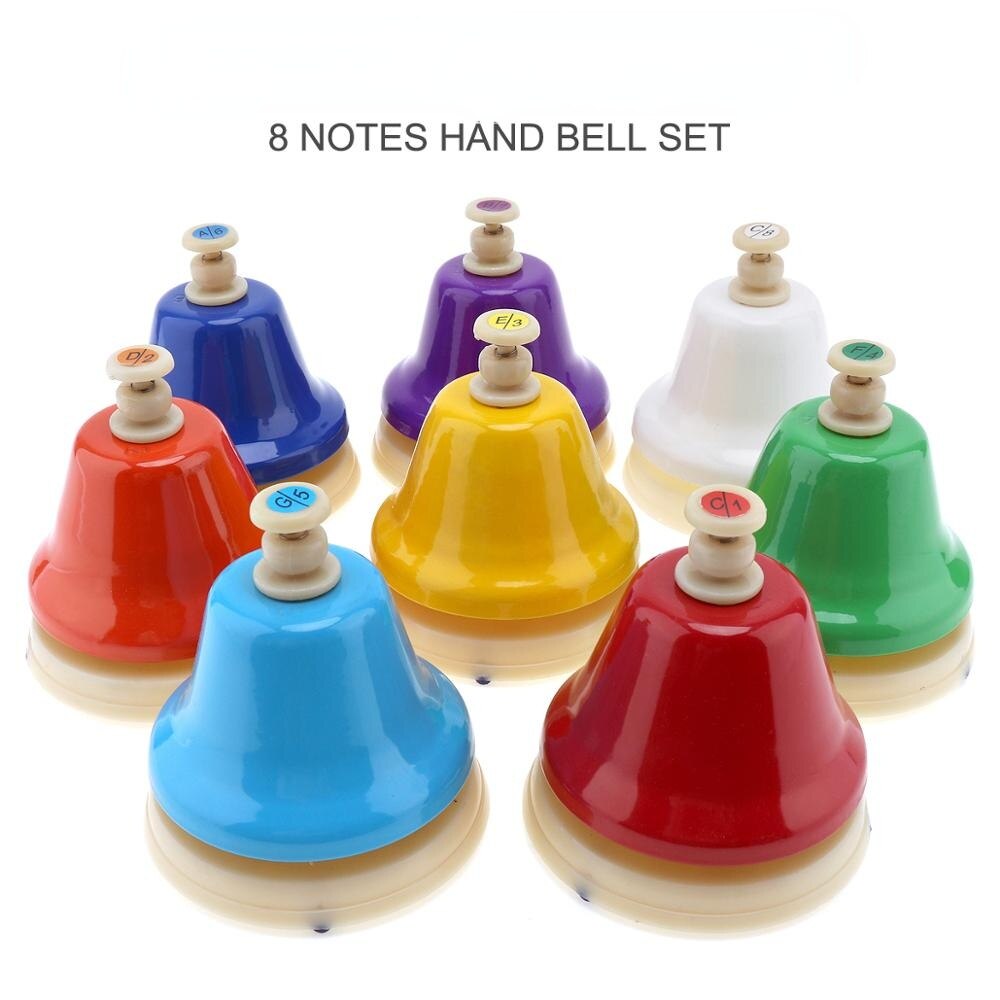 8 Notes Colorful Hand Bell Set Musical Instrument ... – Grandado