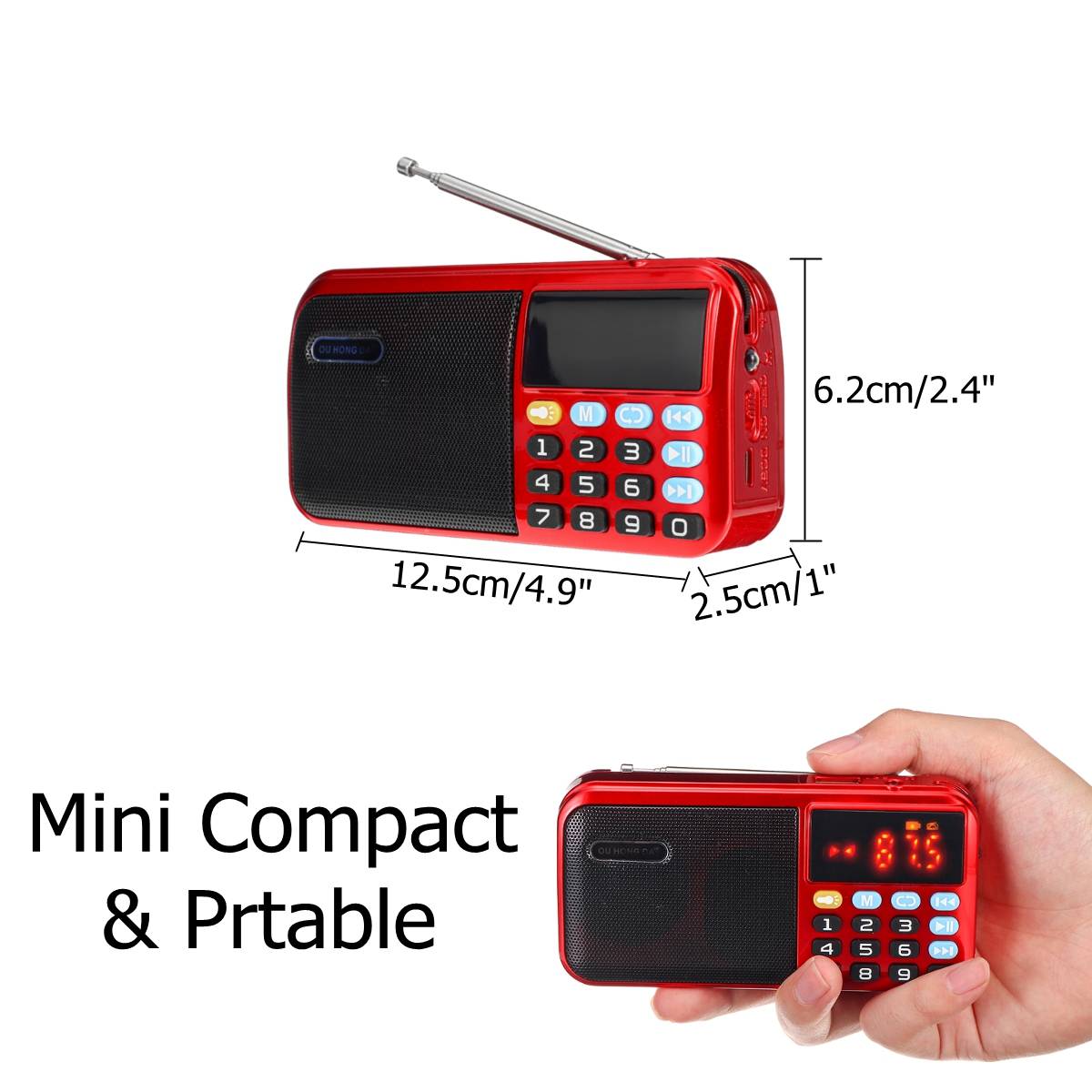70-140Hz Portable Mini FM Radio TF Card USB For PC... – Grandado