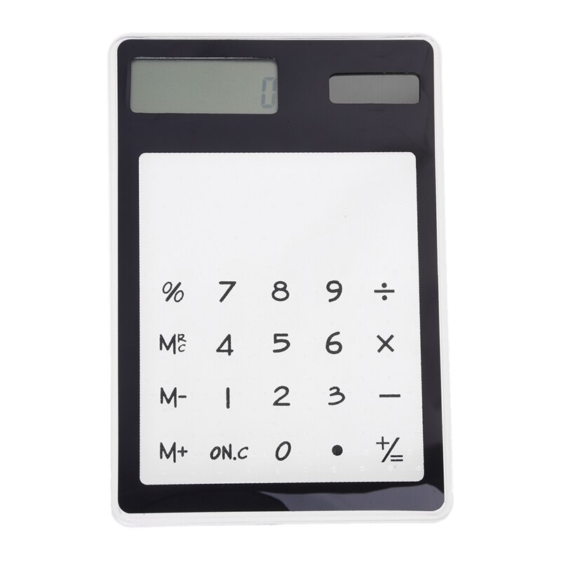 Desk Solar Transparent Touch Calculator Black 8 fi... – Grandado