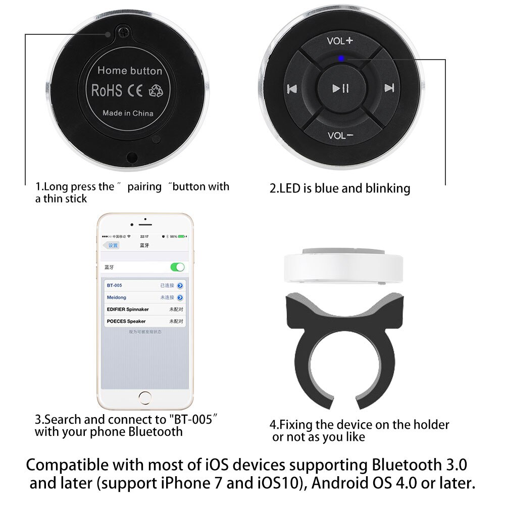 Car Steering Wheel Wireless Remote Controls Moto B... – Grandado