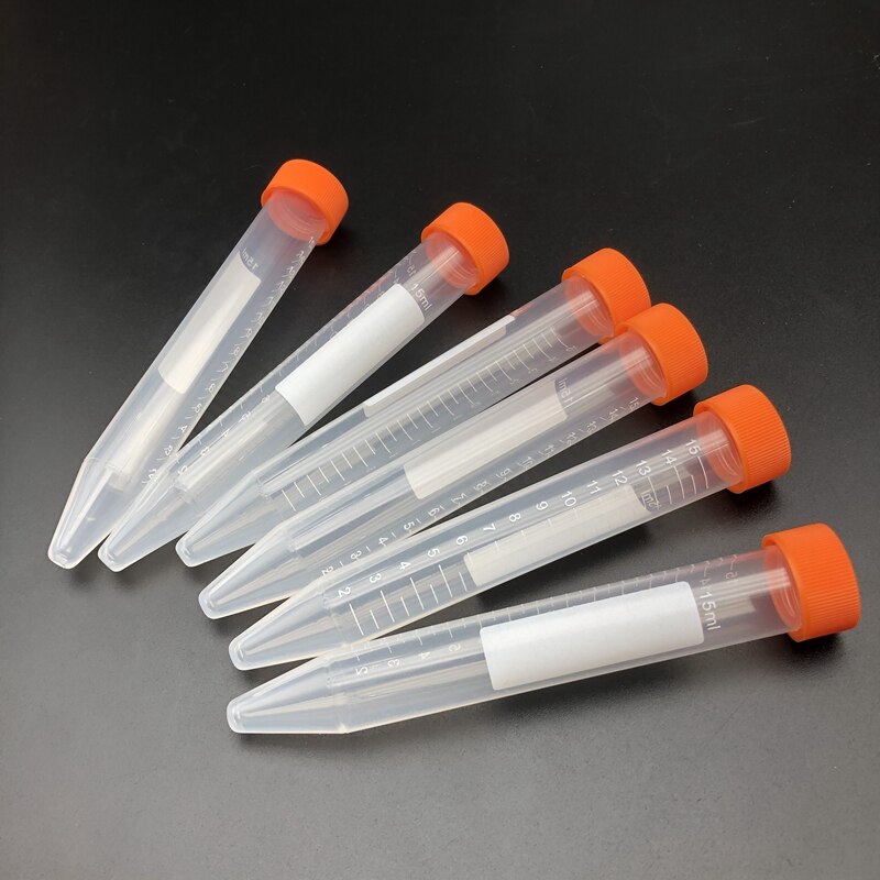 100pcs/lot 15ml Plastic centrifuge tube V-bottomed... – Grandado