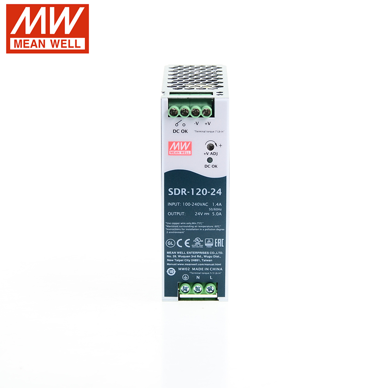 SDR-120-24 MEAN WELL 120W 24V Slim DIN Rail Switch... – Grandado