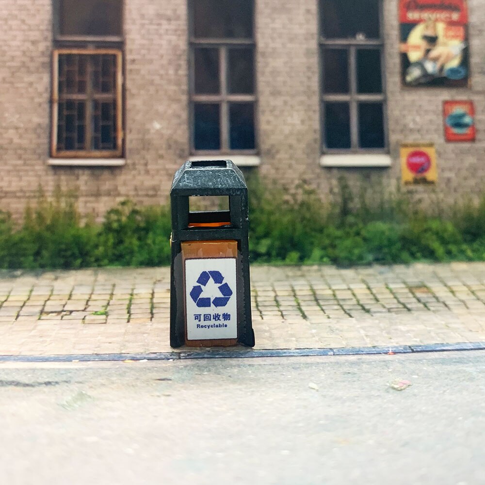 5 Pcs 1/87 HO Scale Model Garbage Trash Can Rubbis... – Vicedeal