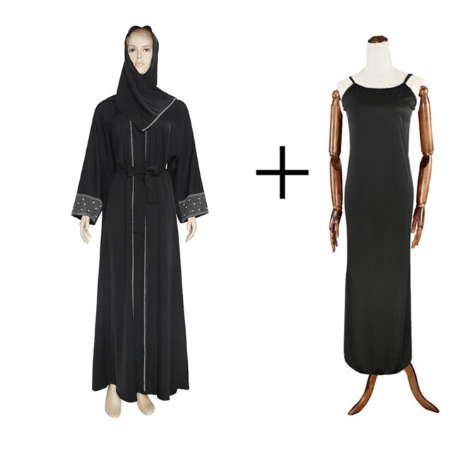 Zwarte Abaya Dubai Turkije Moslim Hijab Jurk Cafta... – Vicedeal