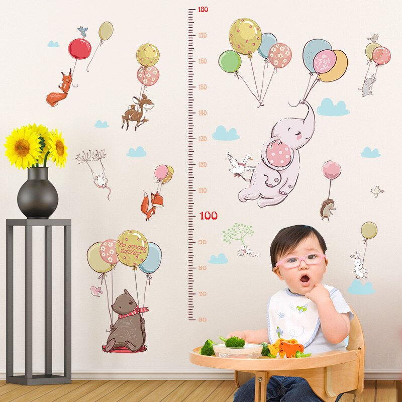 Cartoon Animal ZOO Balloon Height Chart Stickers C... – Grandado