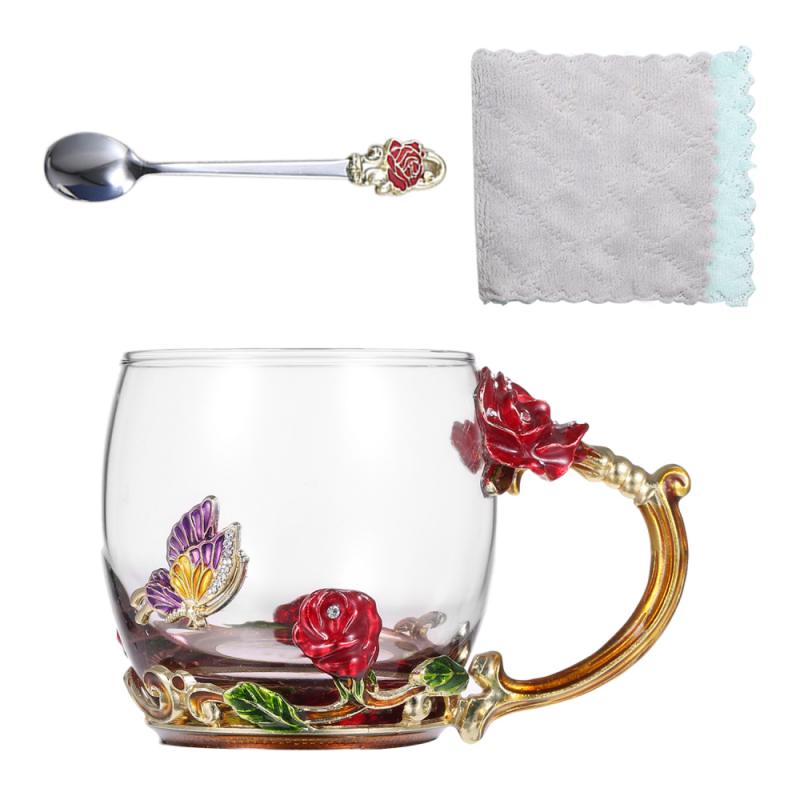 Enamel Colorful Flower Teacup Home Water Cup Livin... – Grandado