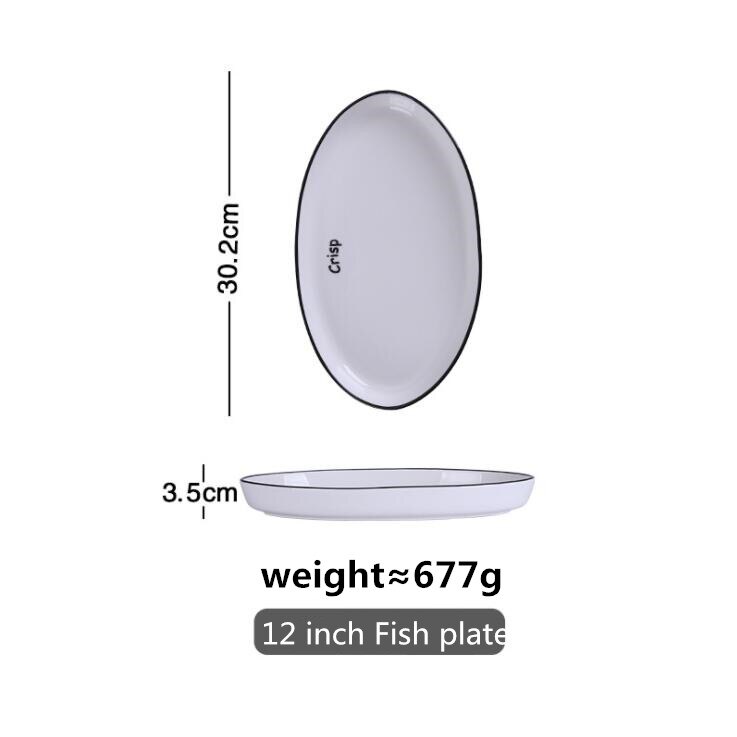 With Letters White Dinner Plate Ceramic Kitchen Pl... – Grandado