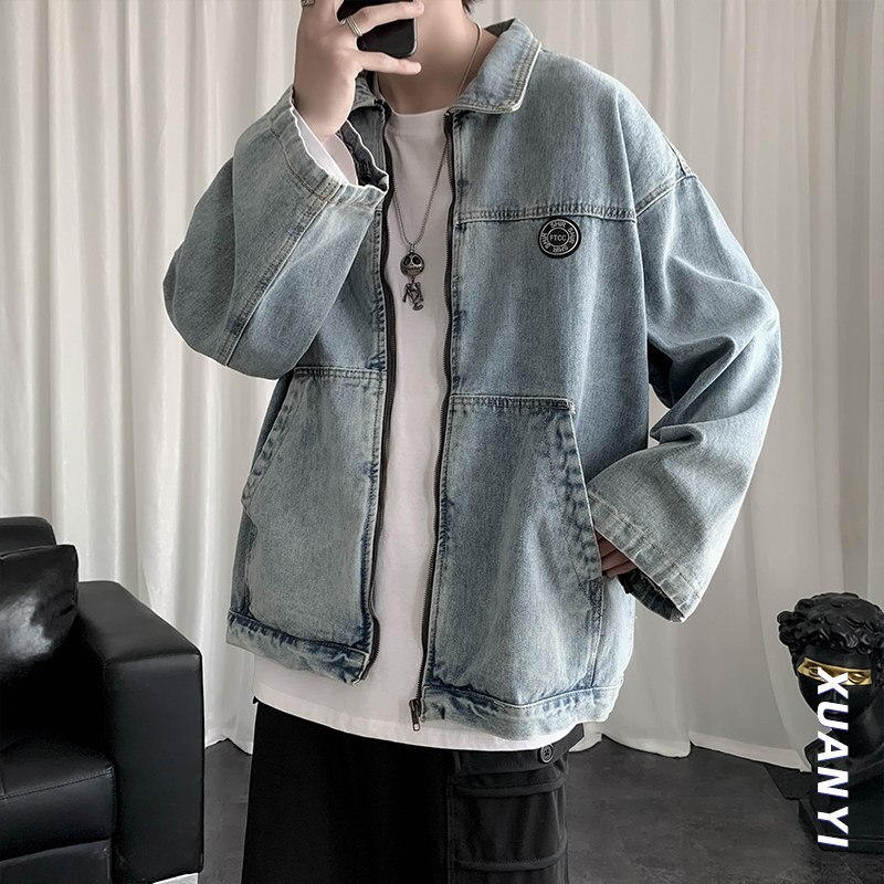 2022 Cowboy Retro Populaire Koreaanse Denim Jas Ma... – Vicedeal