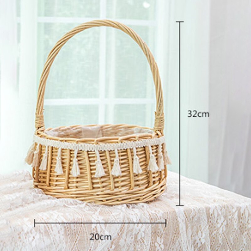 Practical Handmade Wicker Rattan Basket with Handl... – Grandado