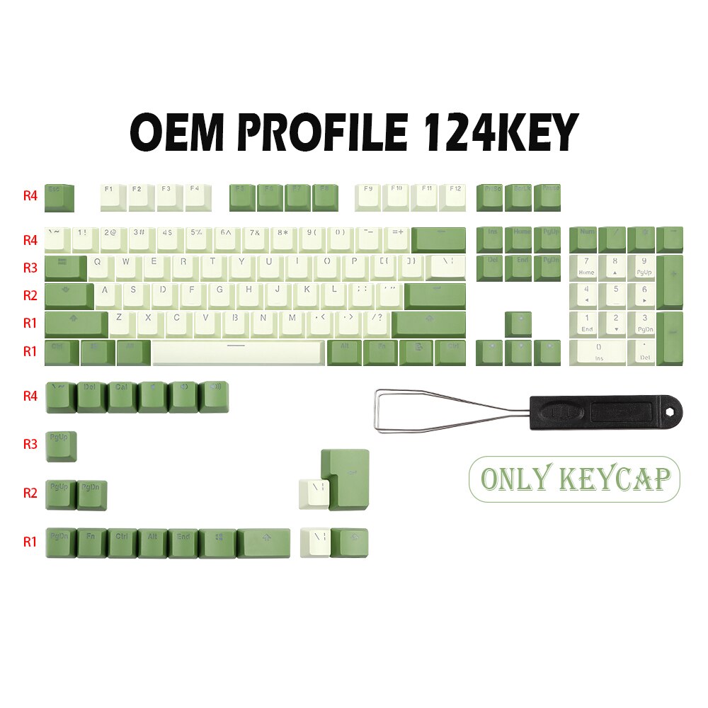 GMK-KEY Matcha green Keycap OEM Profile pbt Double... – Vicedeal