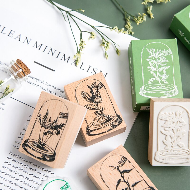 Vintage Bloemen Plant Paddestoel Decoratie Stempel... – Grandado