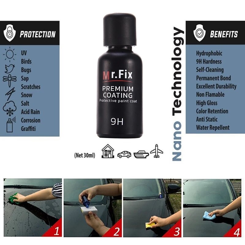 30ml Upgraded 9H Car Ceramic Coat Polish Liquid Cr... – Grandado