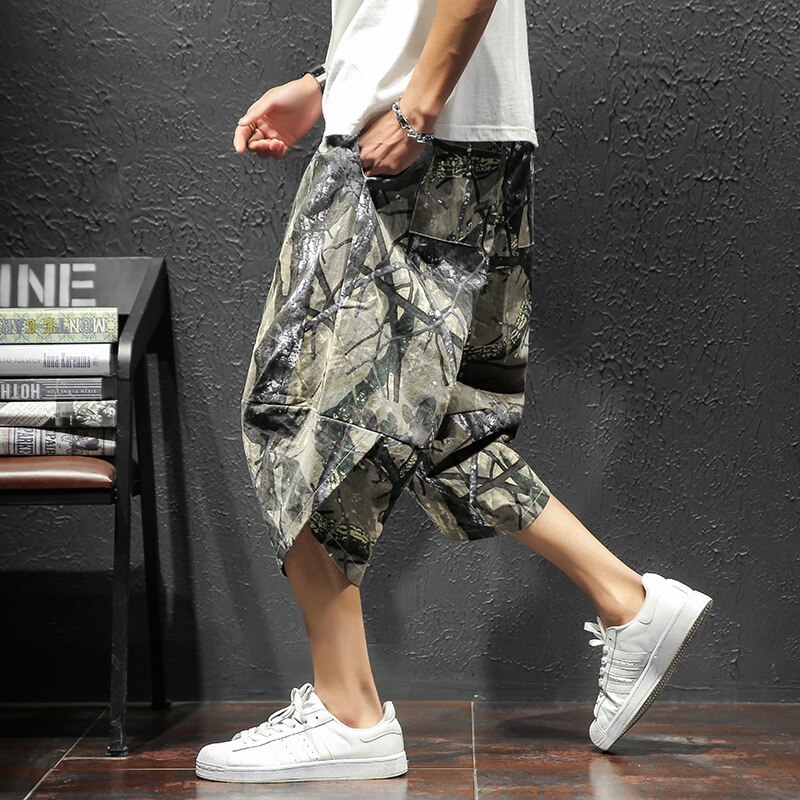 mens summer printing cropped pants – Grandado