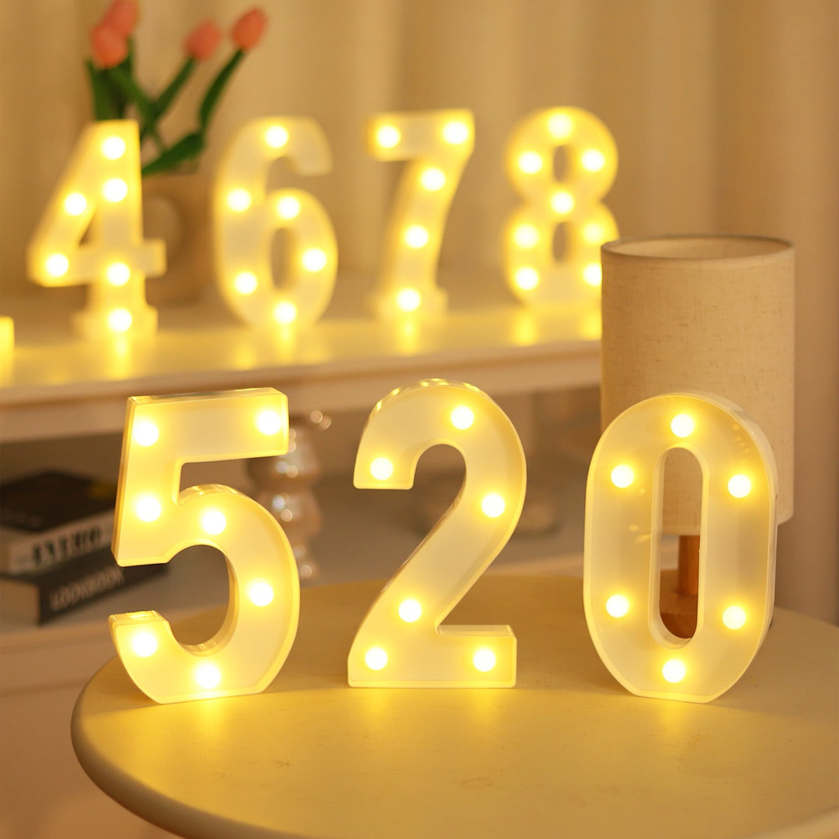 Number LED Night Lamp 26 Letter 1st 18 21 30 40 50... – Grandado