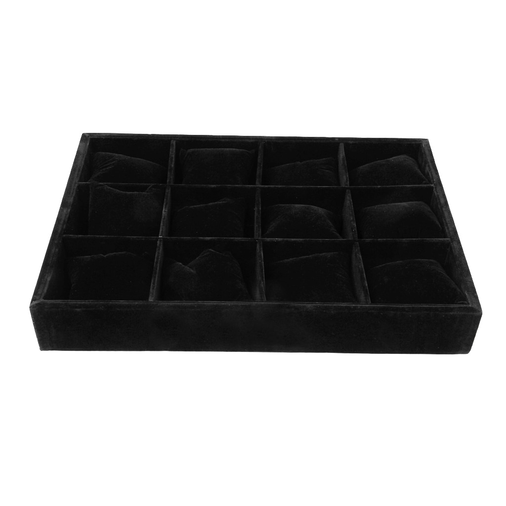 Black Velvet Watch Bracelet Display Tray Box Show ... – Vicedeal